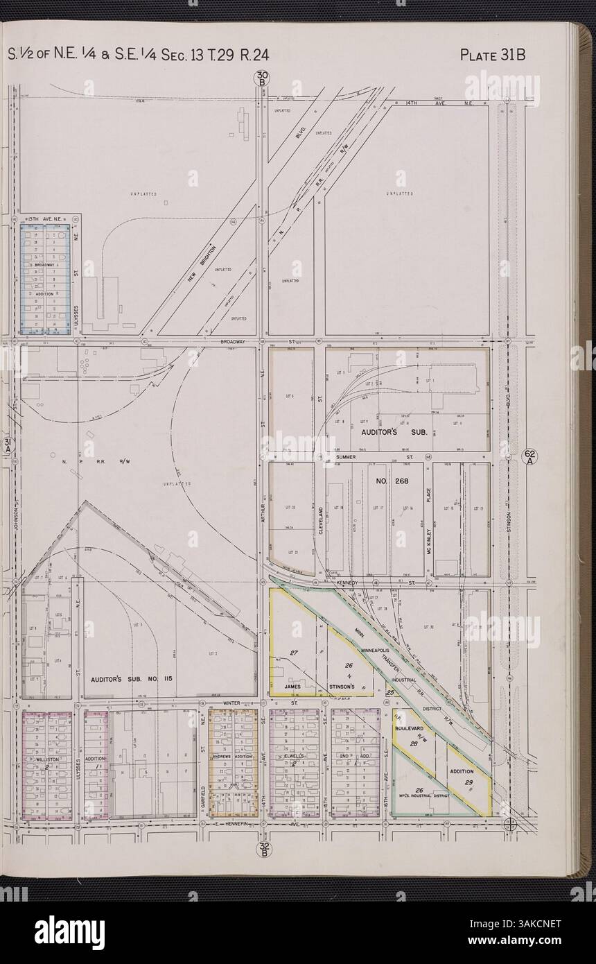 This 1940 atlas of Minneapolis includes surveys and plats of properties ...