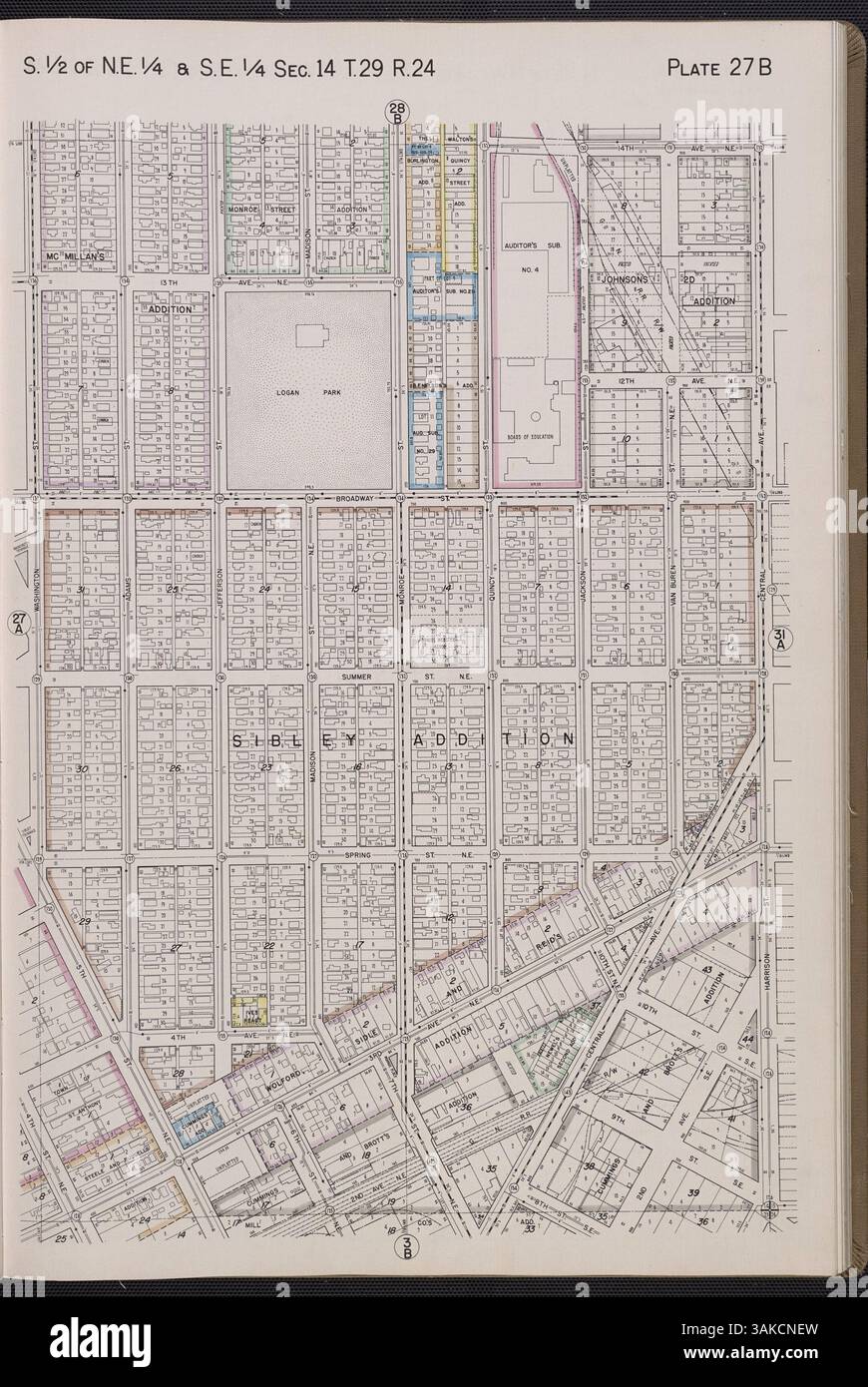 This 1940 atlas of Minneapolis, Minnesota, contains official surveys ...