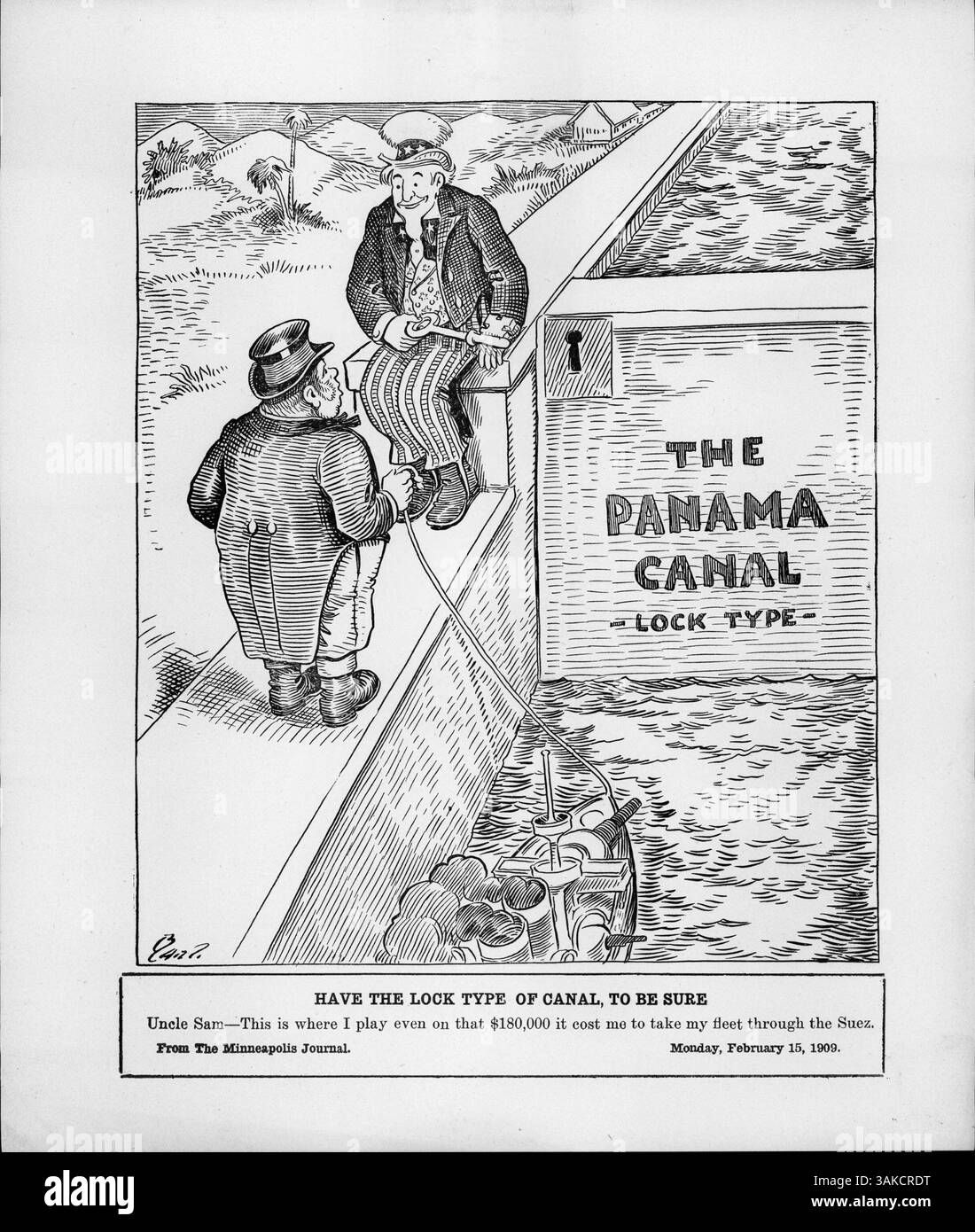 A political cartoon showing Uncle Sam confronting John Bull at the ...