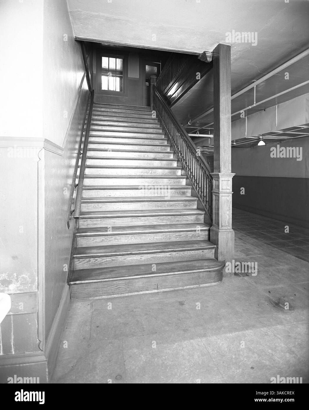This photograph of the wooden stair treads at Whittier School shows the ...