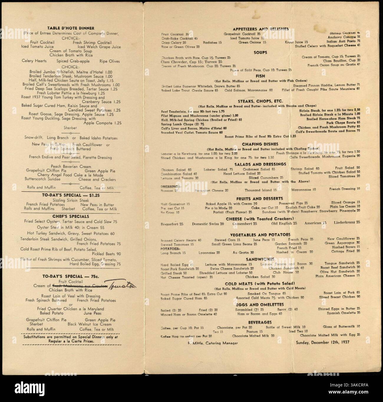 The Colonial Dining Room menu offers a selection of dinner choices ...