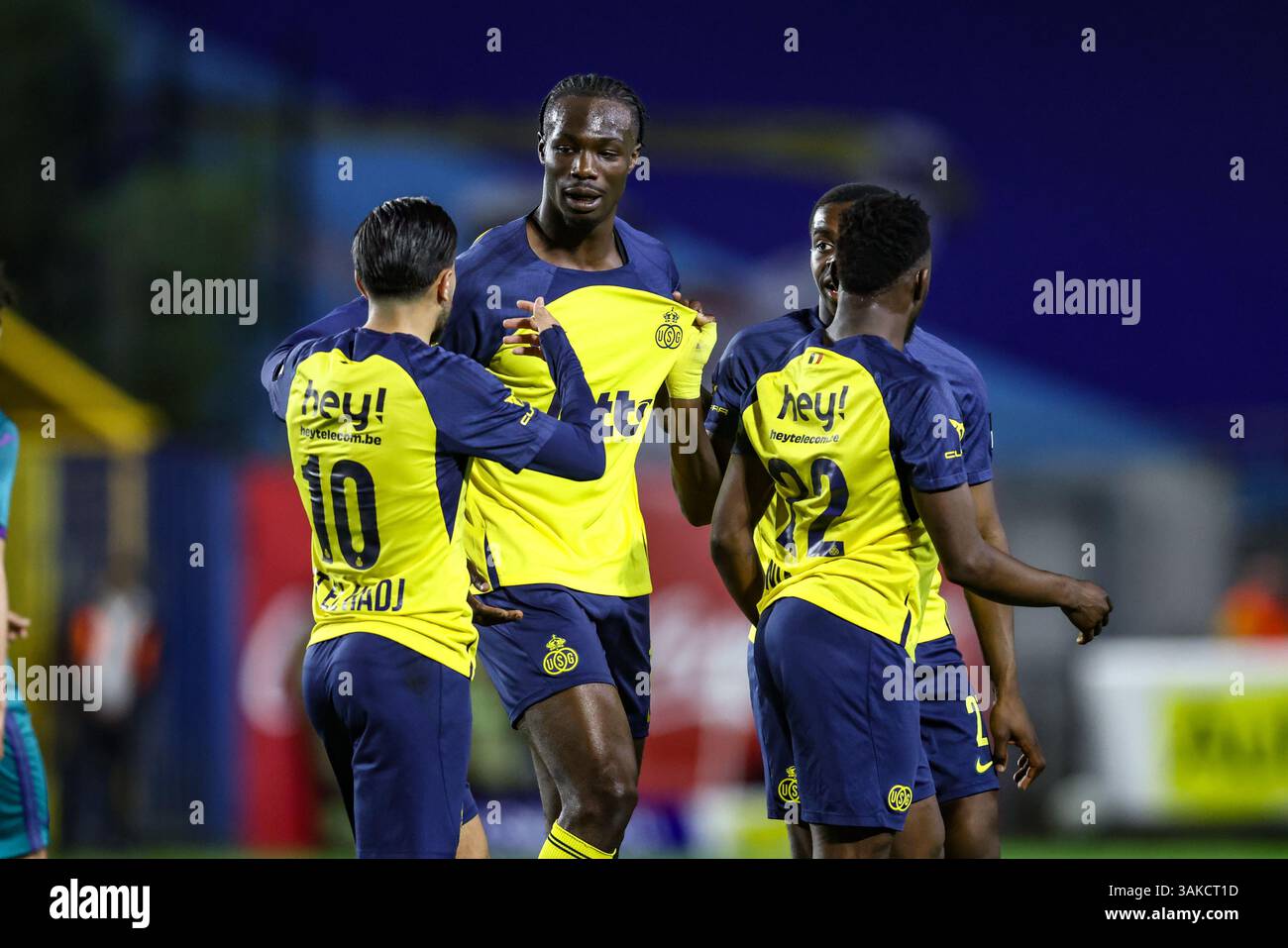 Brussels, Belgium. 12th Apr, 2025. Union's Promise David celebrates ...