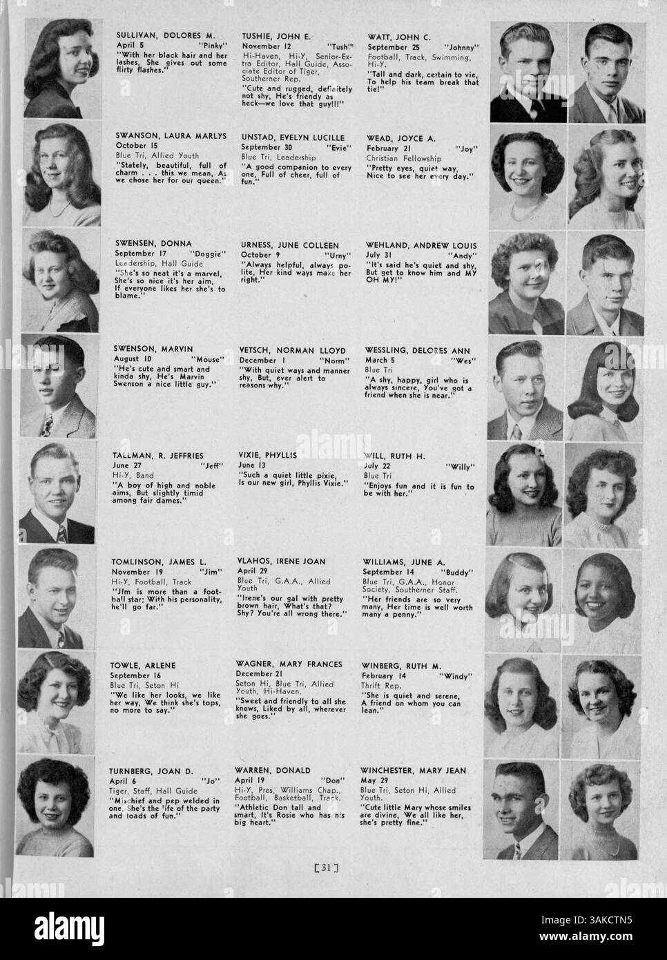 This 1947 South High Yearbook, 'Tiger,' records significant events from ...