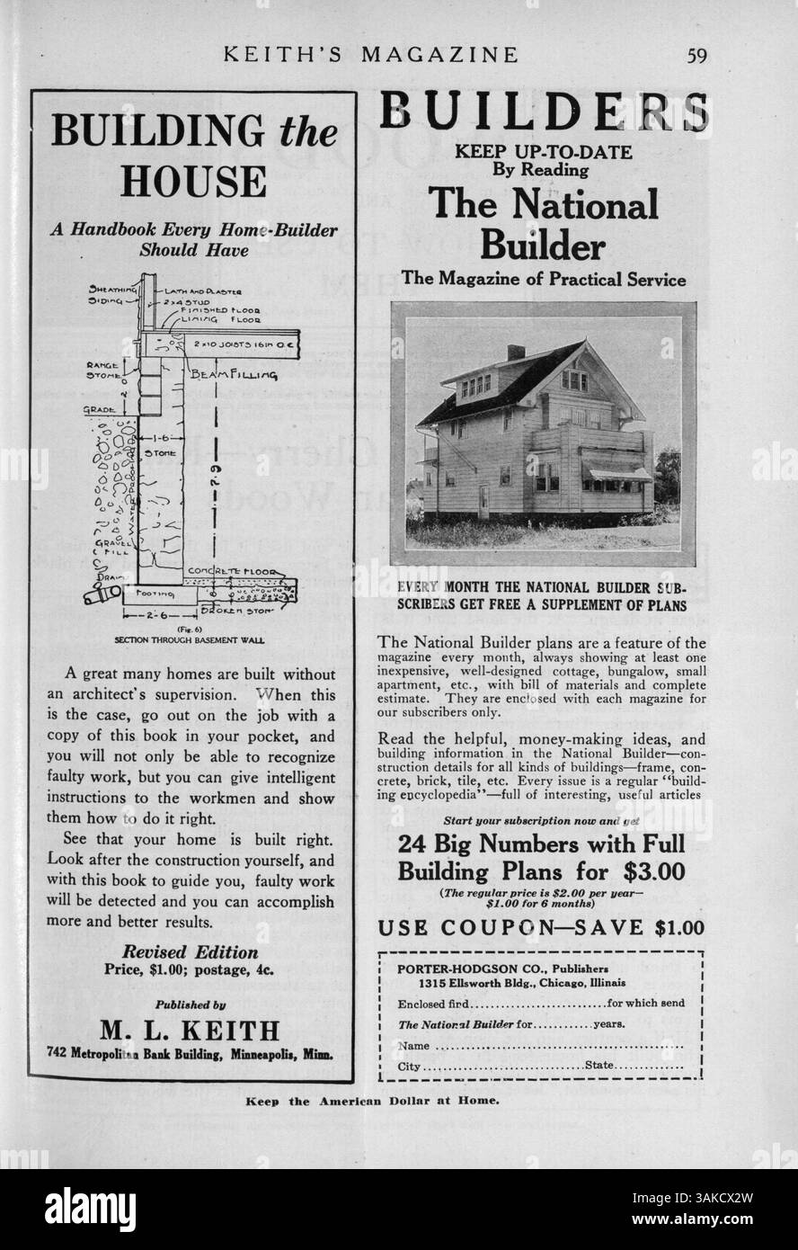 Published by Max L. Keith, Keith's Magazine on Home Building in 1918 ...
