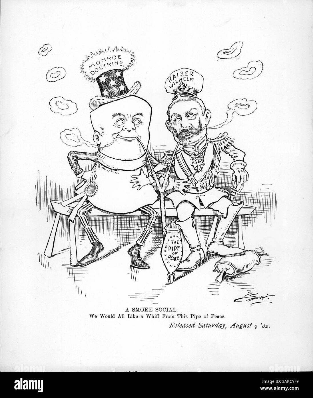 A political cartoon depicting the Monroe Doctrine and Kaiser Wilhelm ...