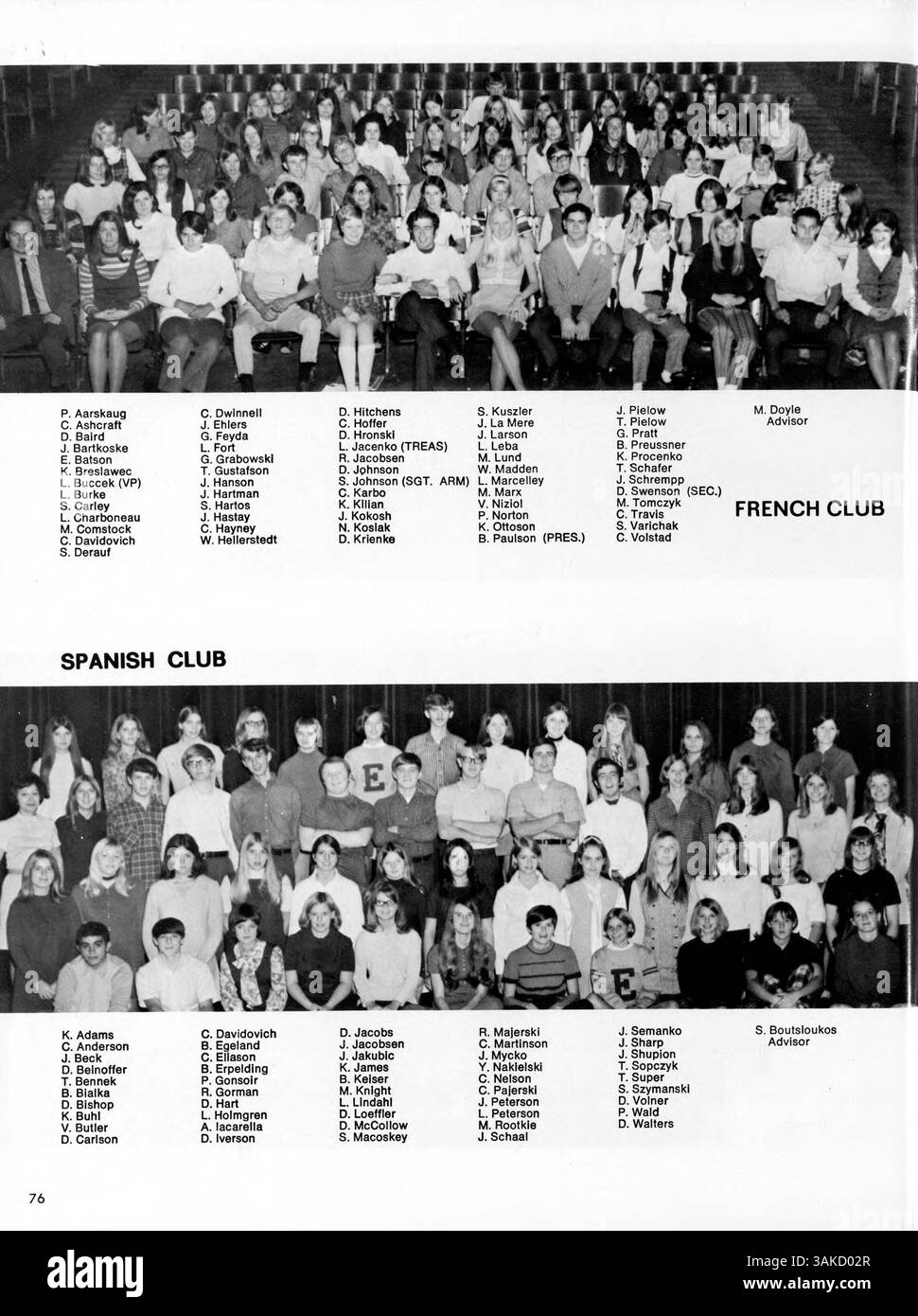 The 1971 high school yearbook showcases students hi-res stock ...