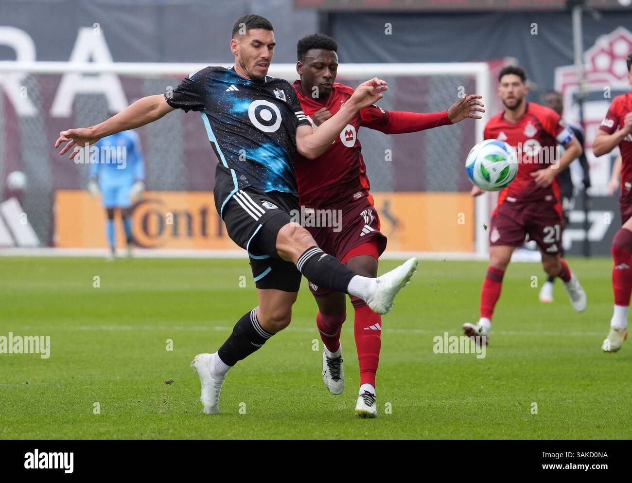 Minnesota United defender Michael Boxall (15) clears the ball under ...
