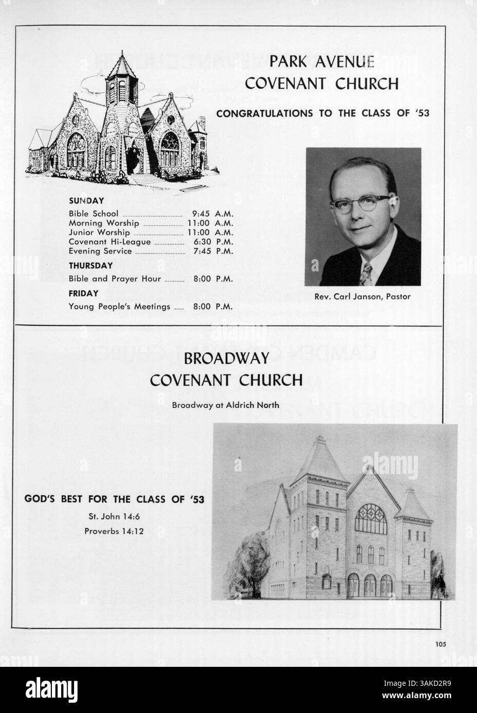 The 1953 Antler yearbook of Minnehaha Academy covers the significant ...