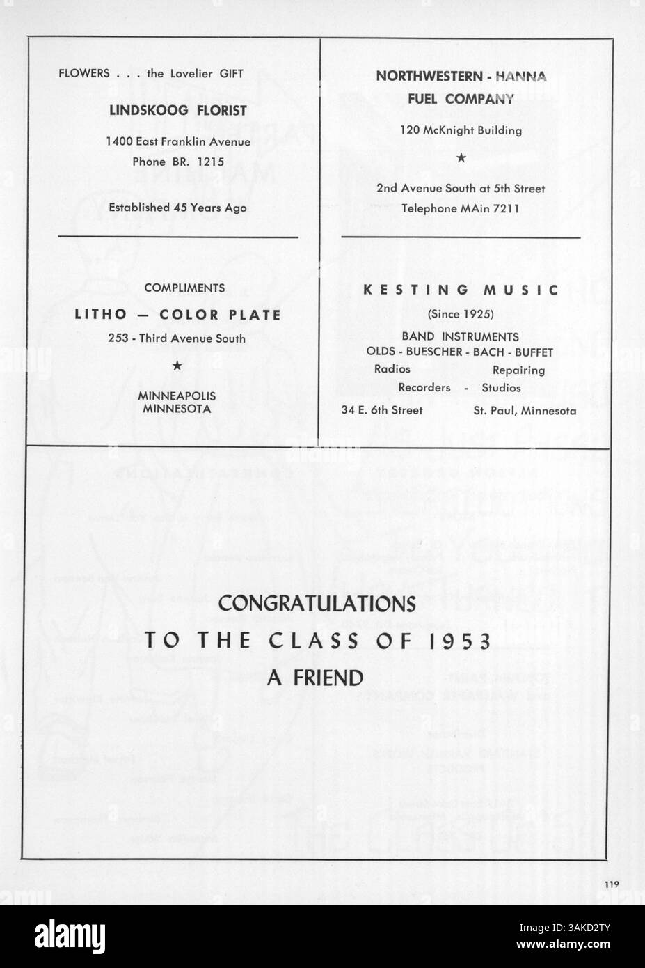 The 1953 'Antler' yearbook from Minnehaha Academy features students ...