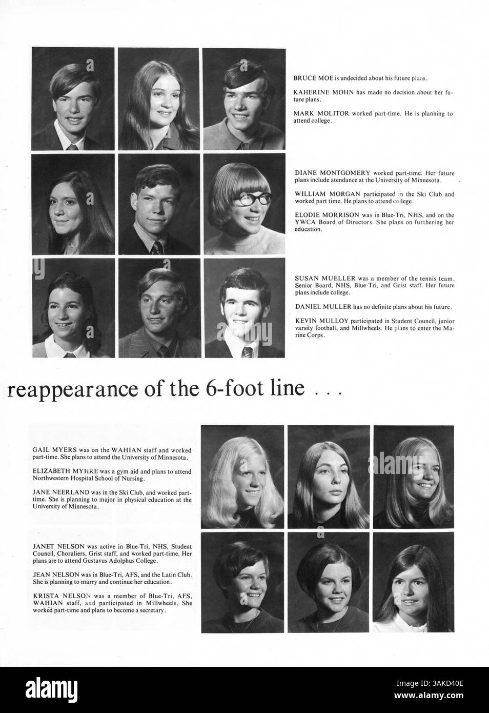 The 1971 'Wahian' yearbook of Washburn High School captures the school ...