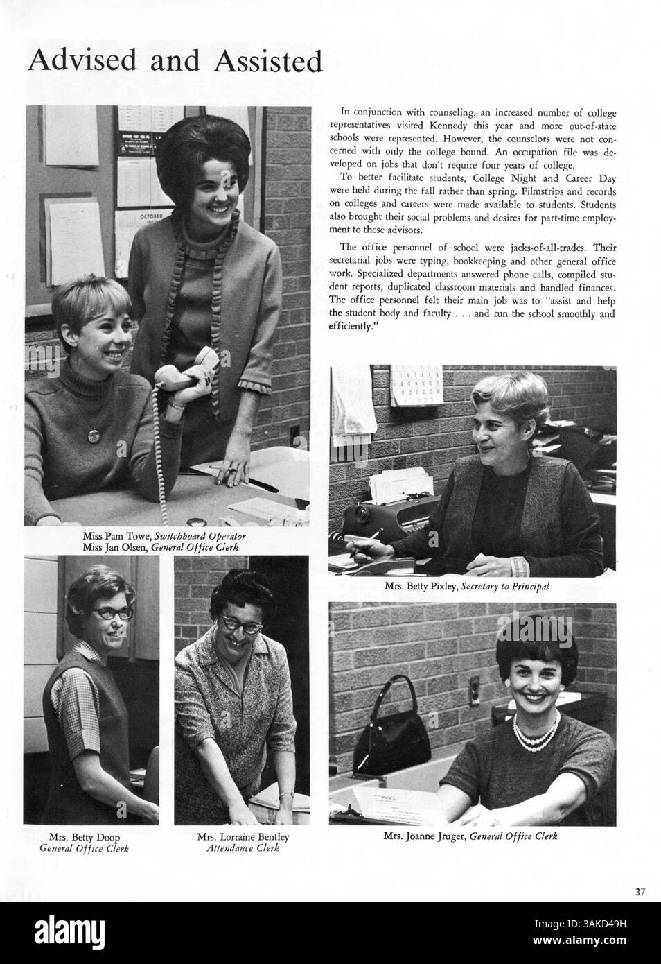The 1967 'Profiles' yearbook from Kennedy High School documents the ...