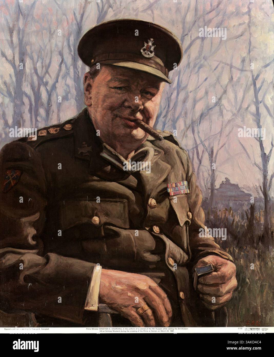 Portrait of Winston Churchill, showing him in the uniform of a colonel ...