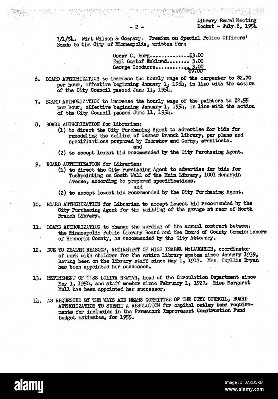 This document records the board's activities in 1954, covering key ...