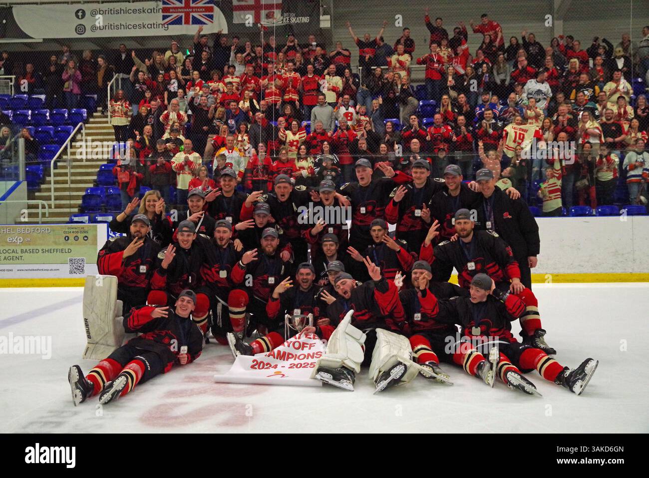 Sheffield, England, 12 April 2025. Presentation of the cup and medals ...
