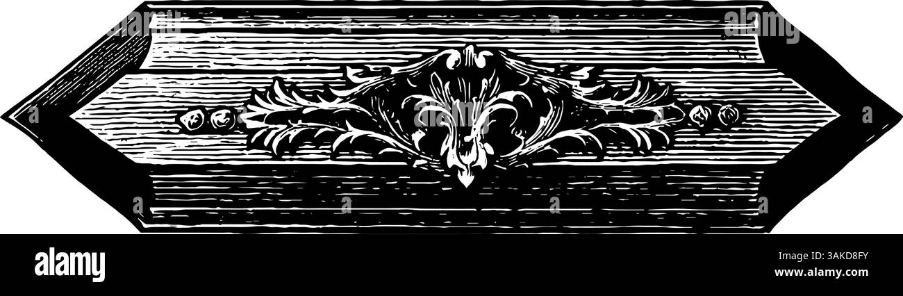 Gothic style coffin engraving with intricate carvings for historical ...
