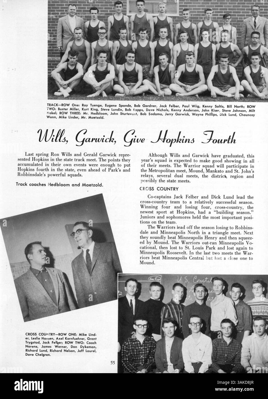 The 1958 Hopkins High Yearbook, 'The Warrior,' records the student body ...