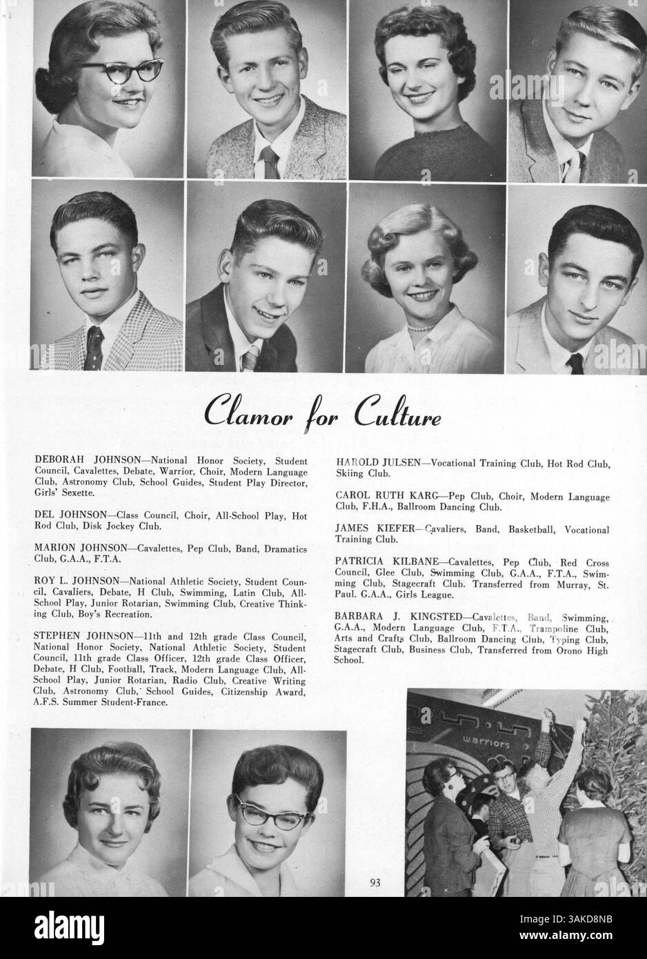'The Warrior' 1958 yearbook from Hopkins High School documents the ...