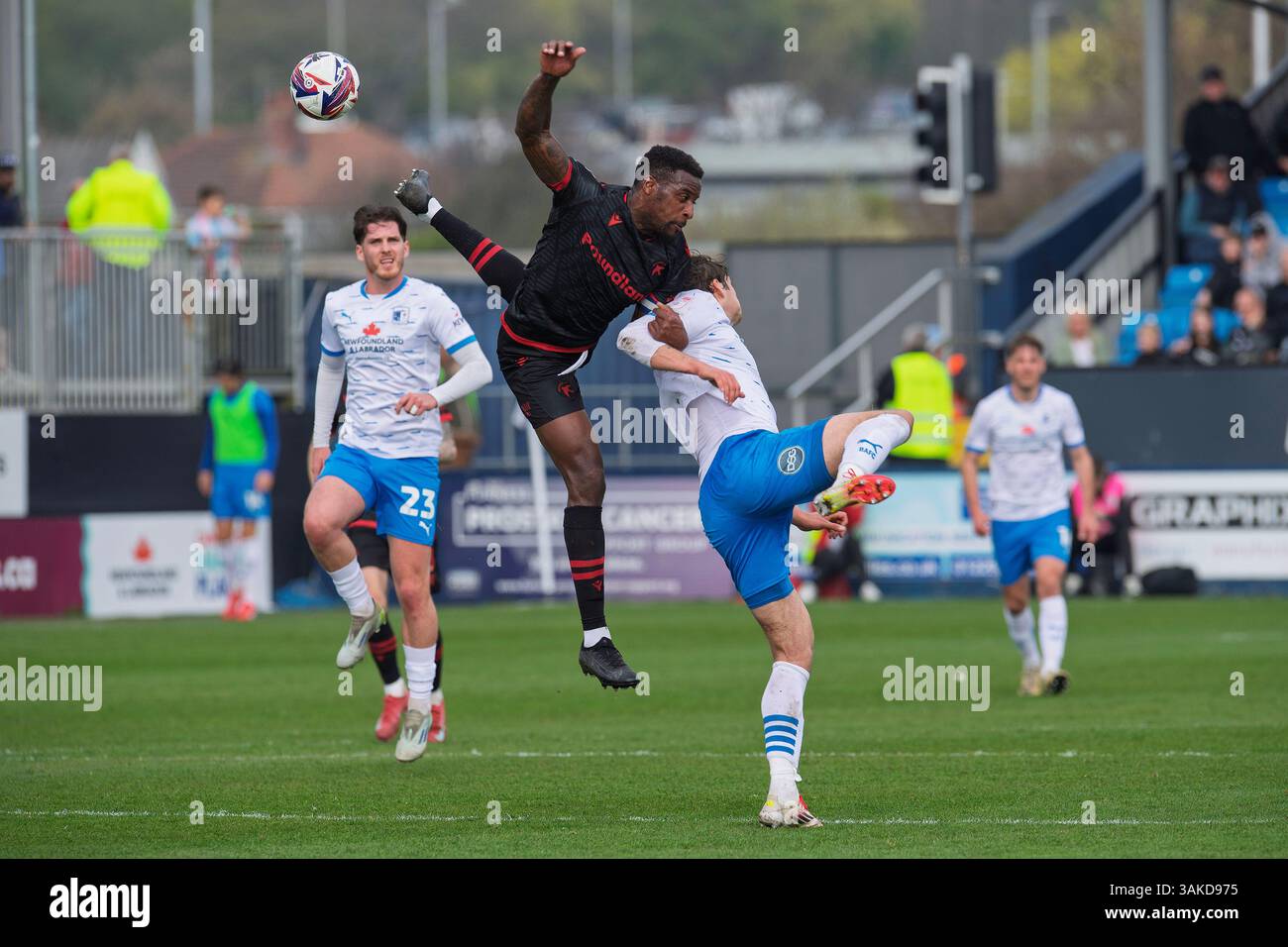 Barrow's Aaron Pressley in action during the Sky Bet League 2 match ...