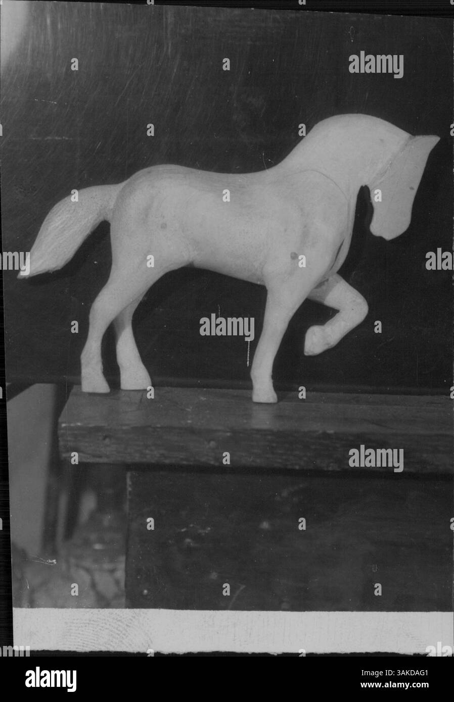 Wooden figure of a horse crafted by John Lauby, a man who was deaf ...
