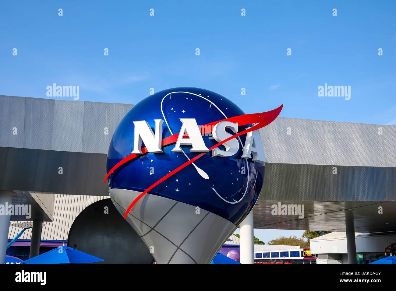 CAPE CANAVERAL, FLORIDA - February 28, 2024: NASA sign at the Kennedy ...