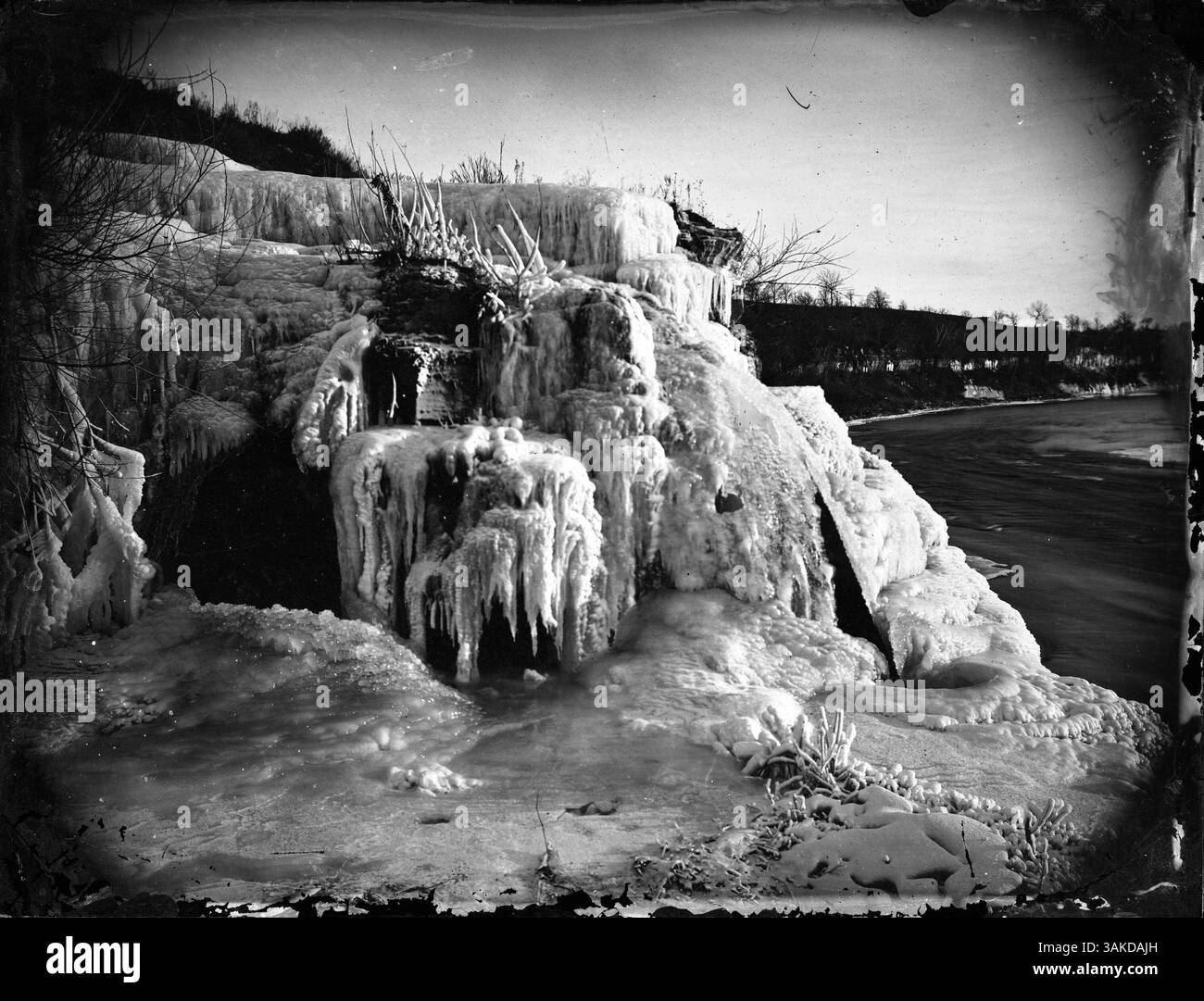 The Silver Cascade Waterfall, located in Minneapolis, once emptied into ...