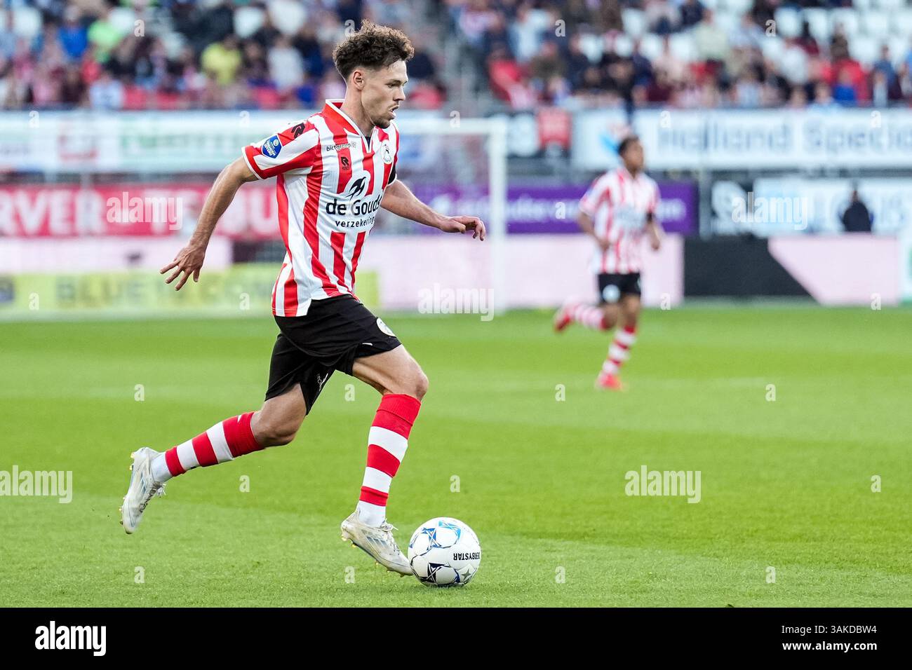 Rotterdam - Mitchell van Bergen of Sparta Rotterdam dribbles with the ...