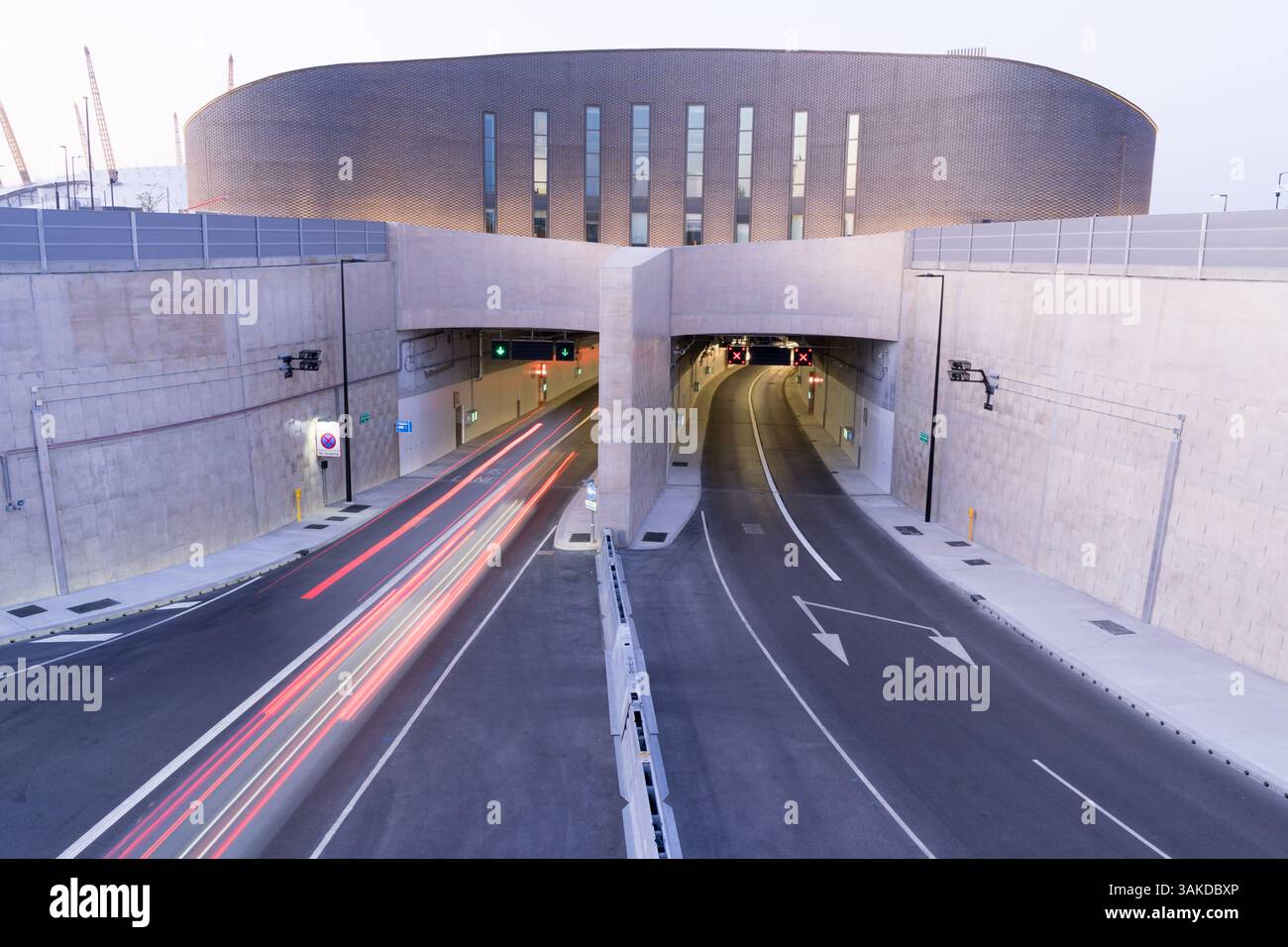 Road marking for two lane tunnel hi-res stock photography and images - Alamy