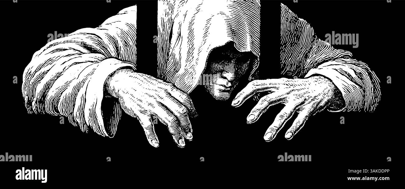 Mysterious figure shrouded in Stock Vector Images - Alamy