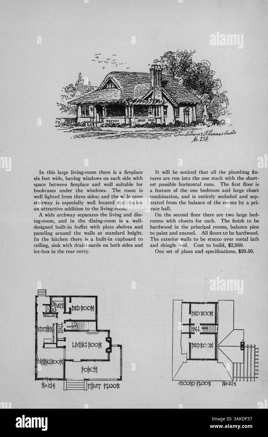 Bungalow blueprints Black and White Stock Photos & Images - Alamy