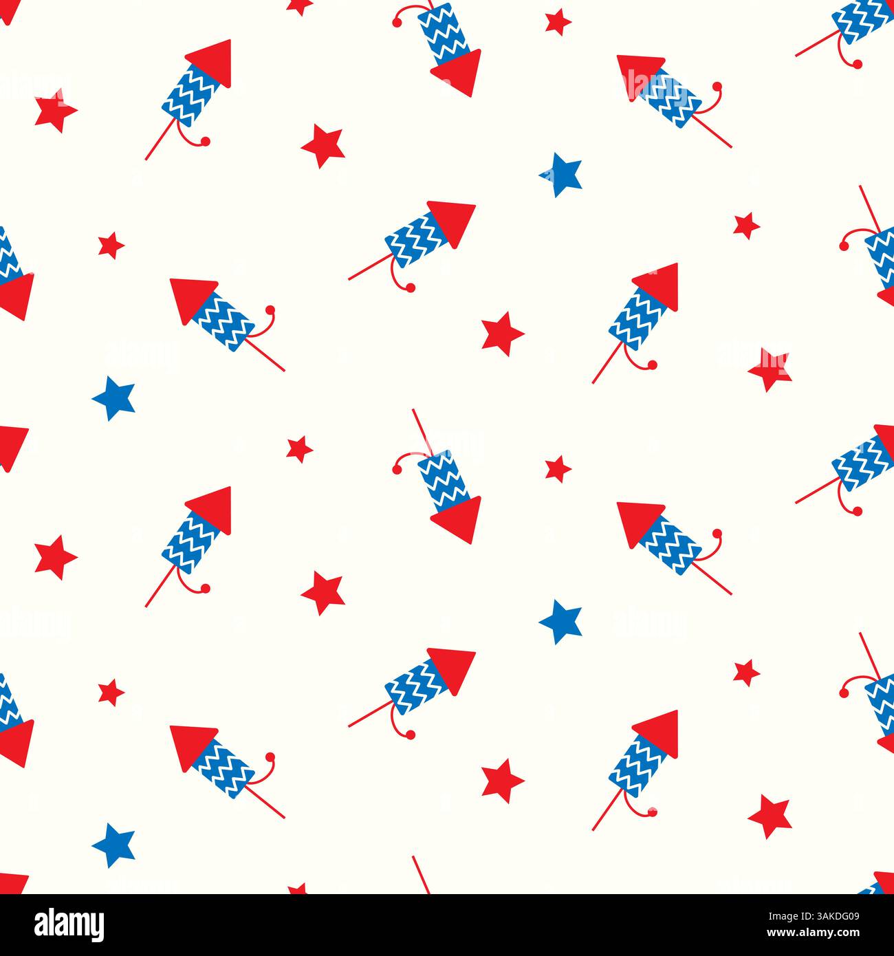 Fireworks seamless background Fourth of July print Stock Vector Image ...