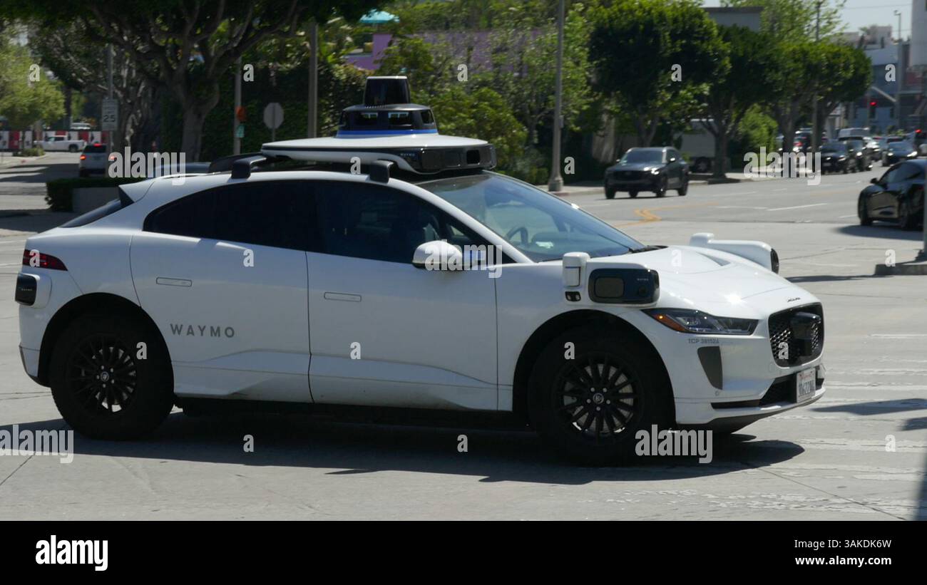 Los Angeles, California, USA 11th April 2025 Waymo Driverless Car in ...
