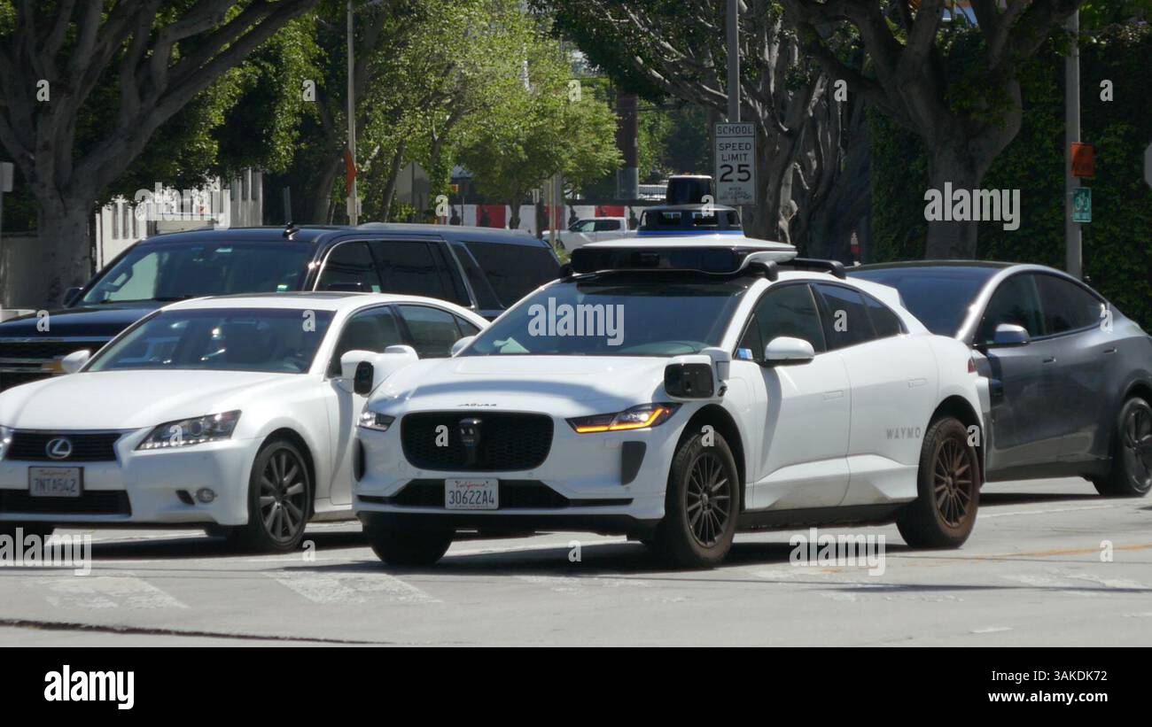 Los Angeles, California, USA 11th April 2025 Waymo Driverless Car in ...
