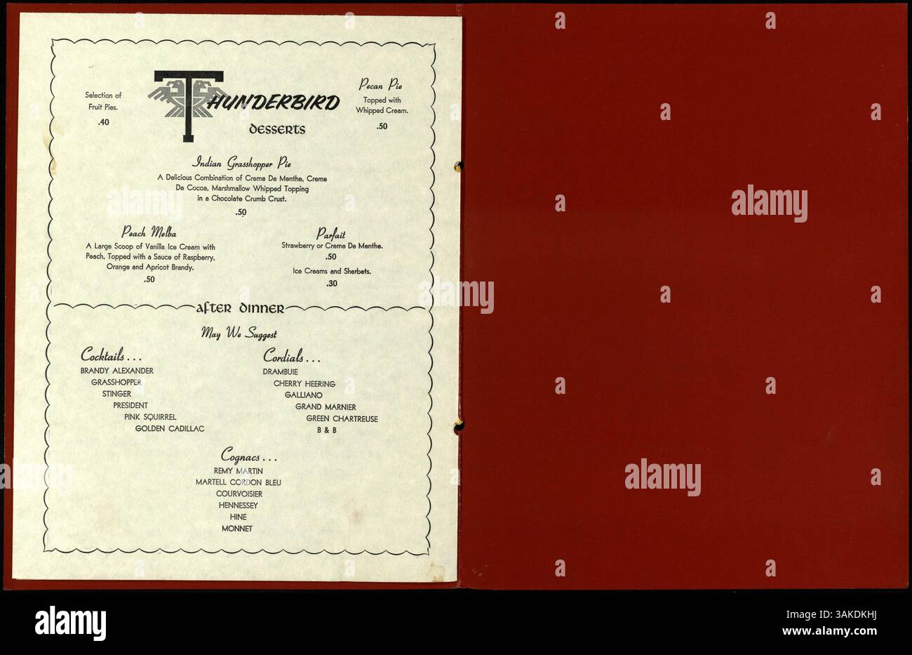 The Totem Pole Dining Room menu is a bi-fold design attached to a red ...