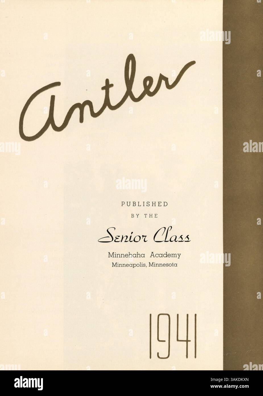 The 1941 'Antler' yearbook from Minnehaha Academy documents the significant events of the 1940 ...