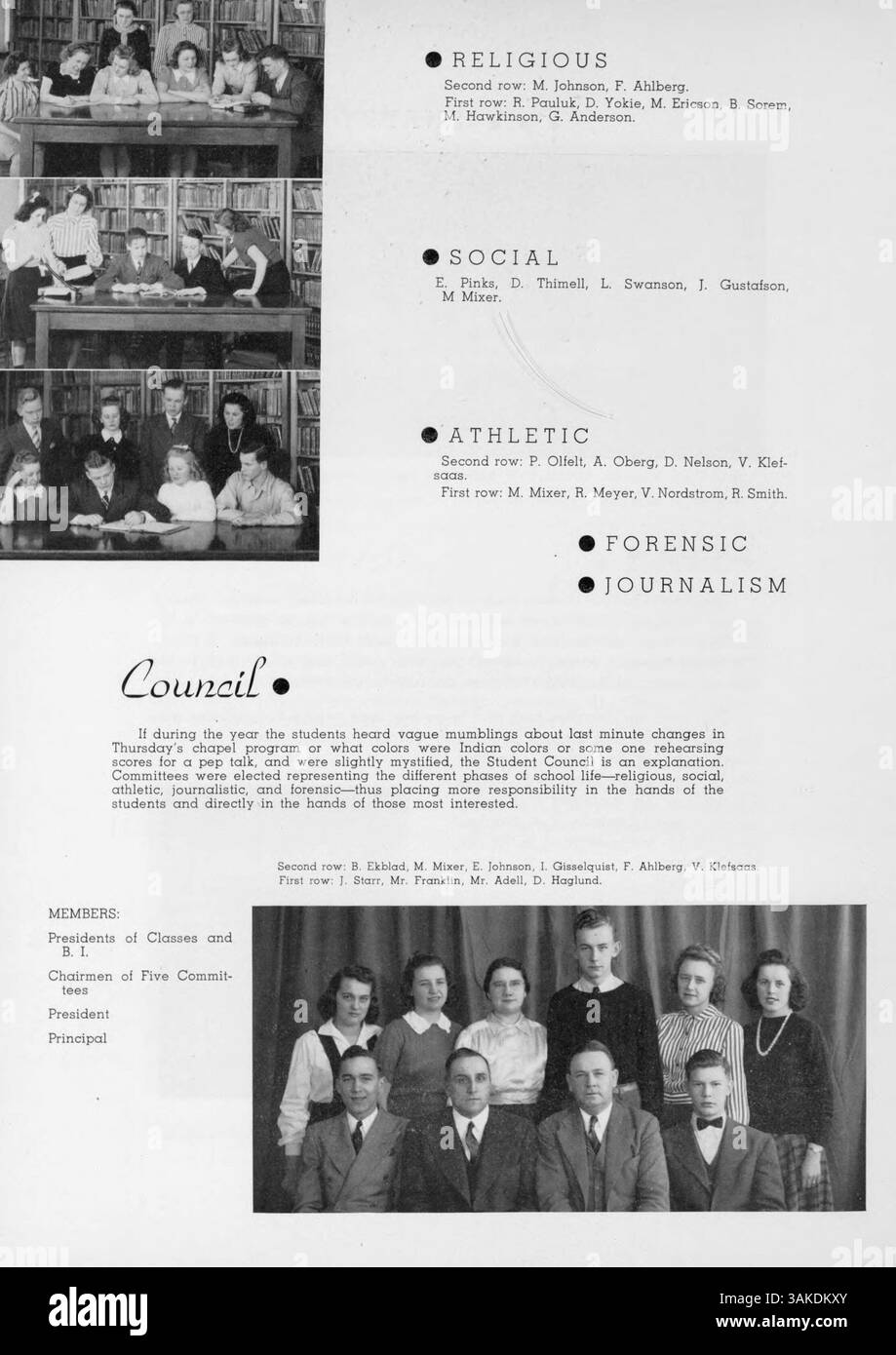 The 'Antler' yearbook from Minnehaha Academy, 1941, records the highlights of the 1940-1941 ...