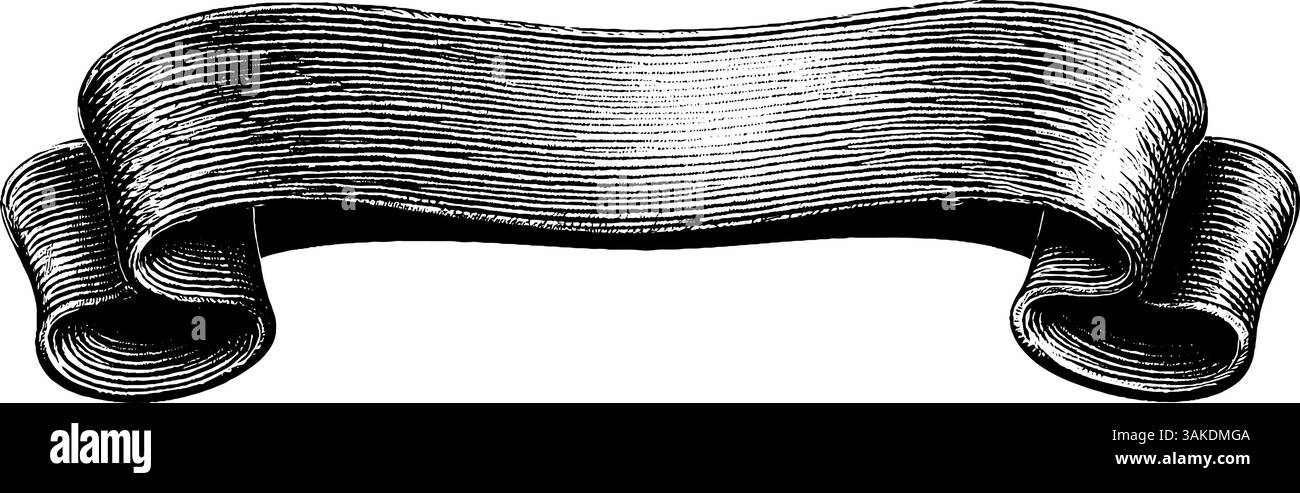 Engraved scroll banner with curl design for print and decorative use ...