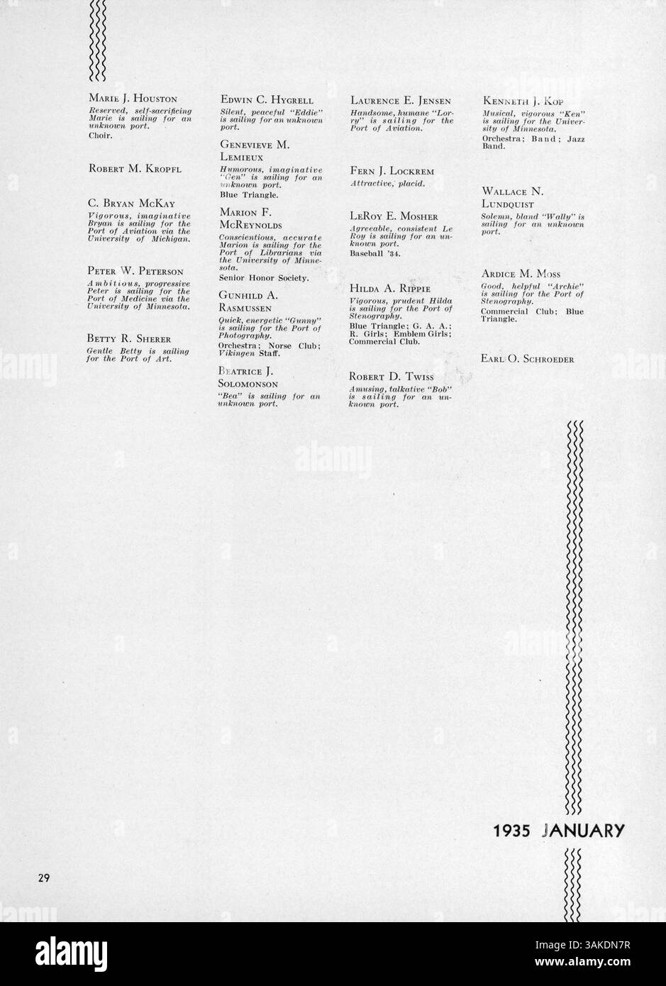 The 1935 Sagamore yearbook from Roosevelt High School records students ...