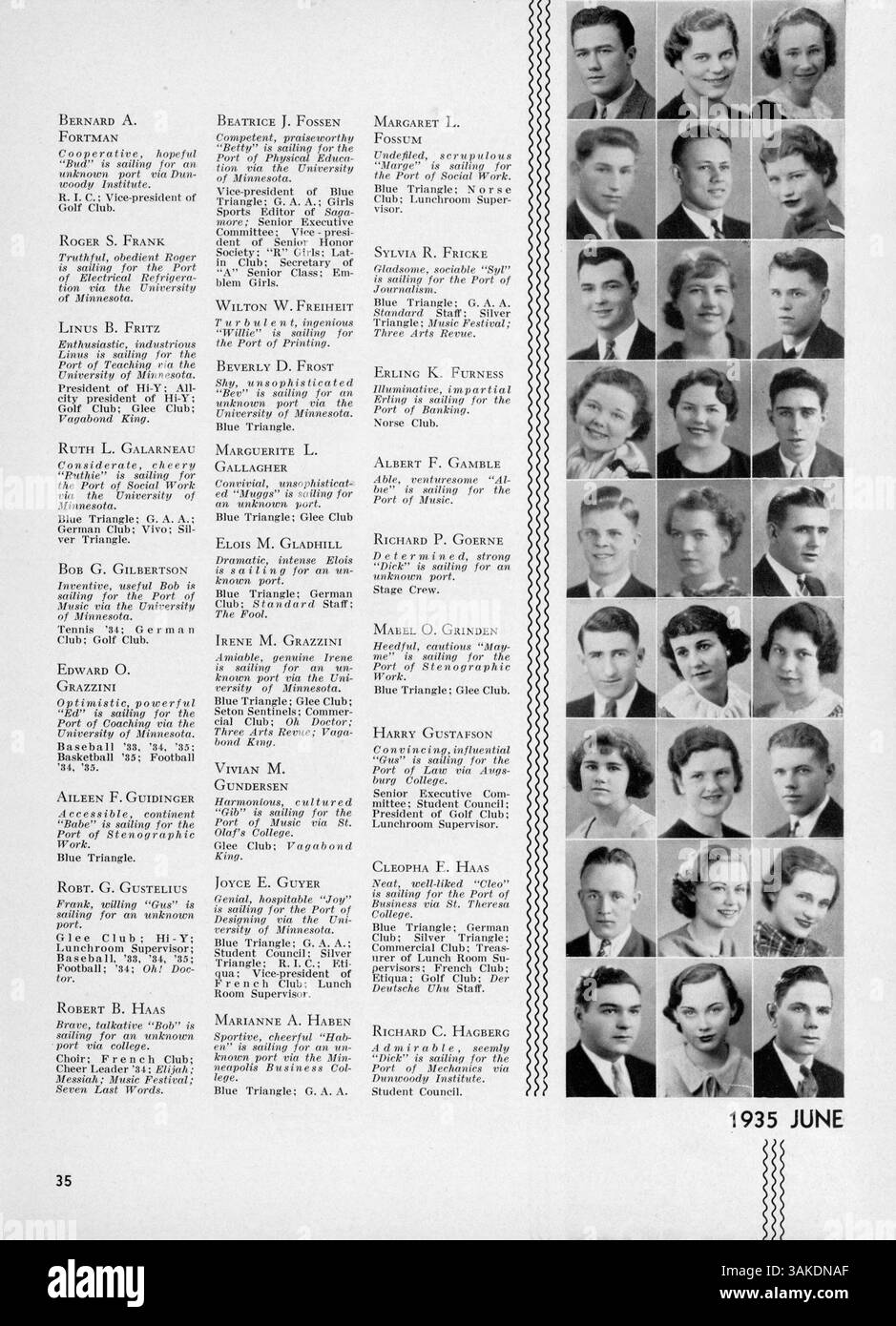 The 1935 Sagamore yearbook from Roosevelt High School features ...