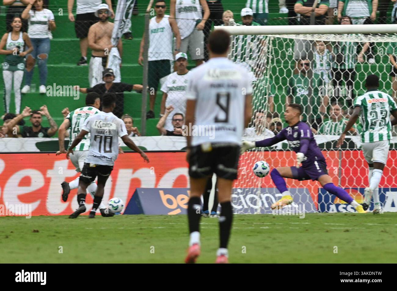 Caxias Do Sul, Brazil. 12th Apr, 2025. Images of the football match ...