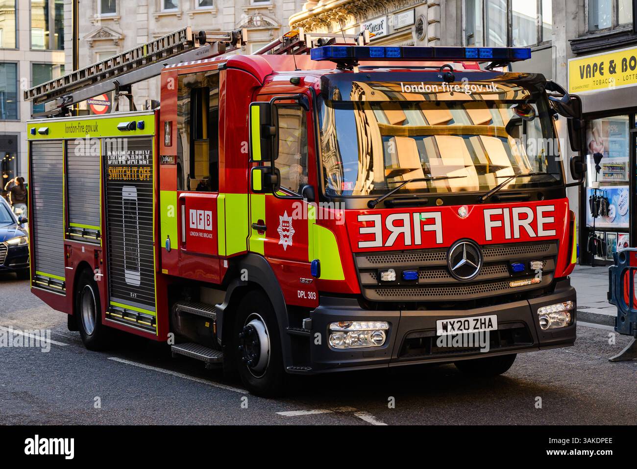 London, UK - April 1, 2025; London Fire Brigade Mercedes Benz Atego ...
