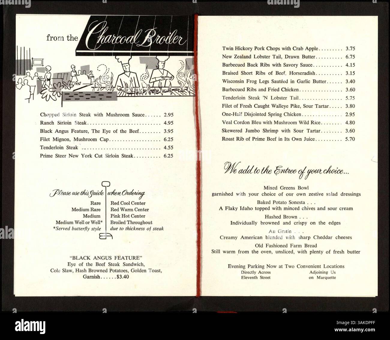 The Black Angus menu features a sleek bi-fold cover with velvet finish ...