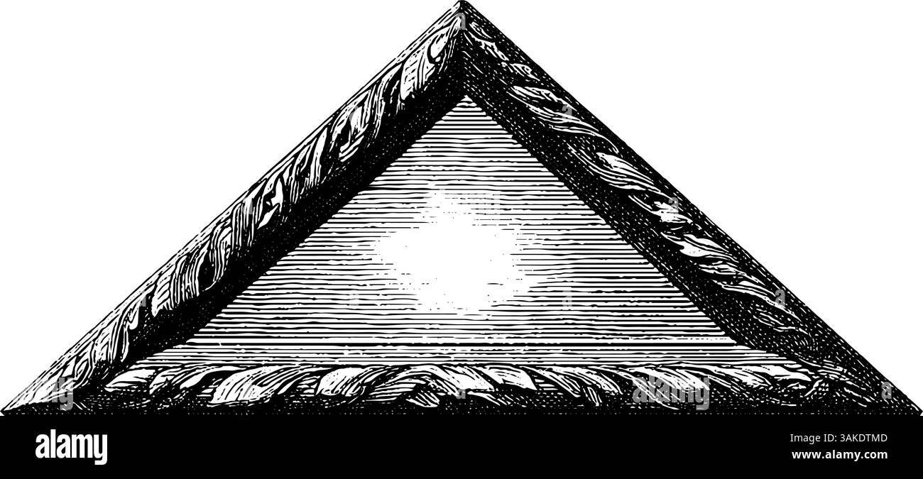 Intricate engraved triangle banner design for artistic projects Stock ...
