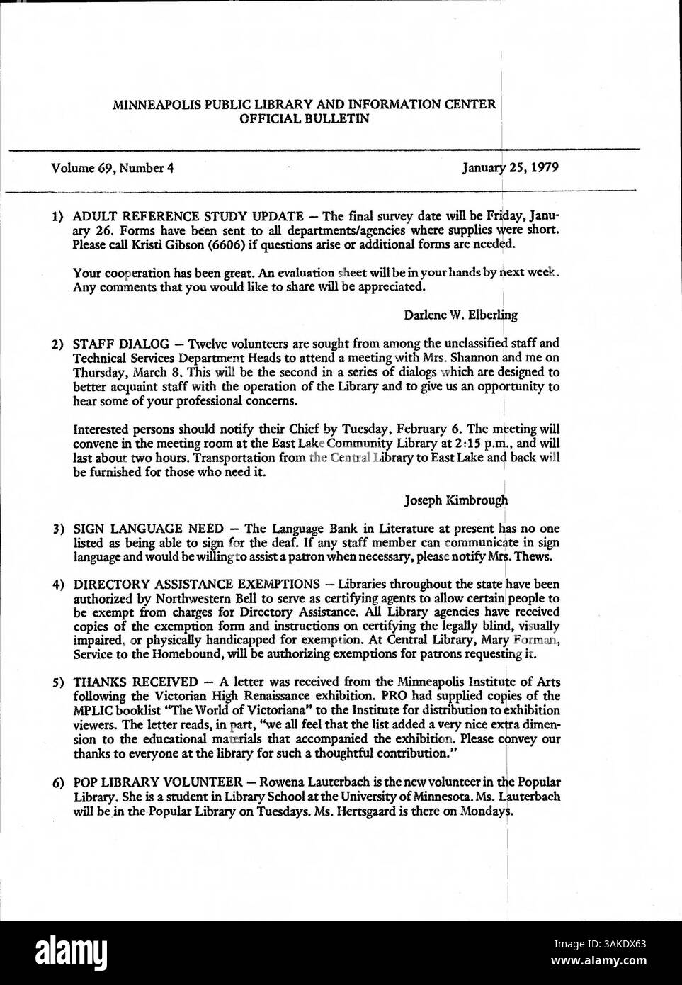 The 1979 weekly Minneapolis Public Library Official Bulletin provides ...