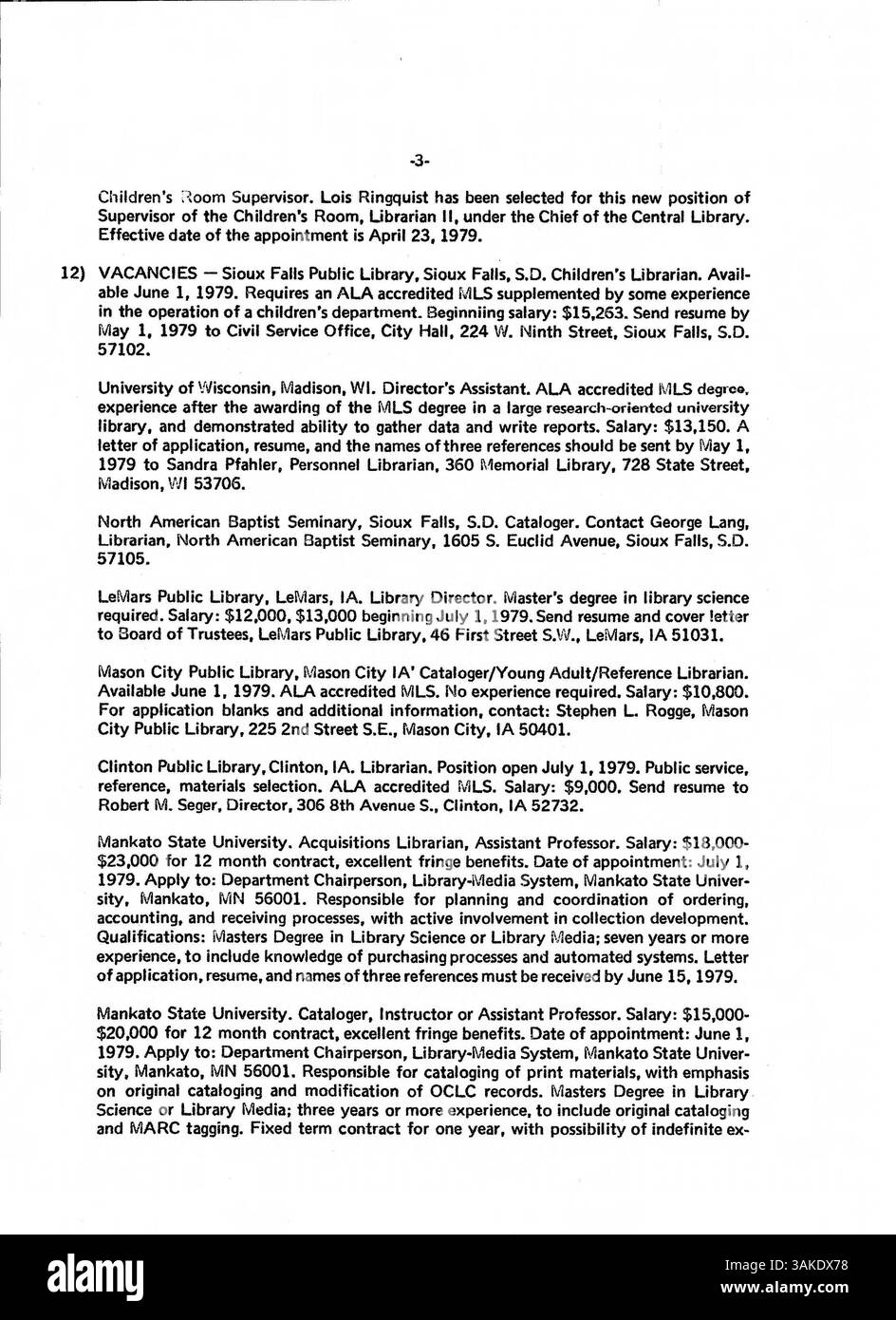 This bulletin, released weekly in 1979, provides Minneapolis Public ...