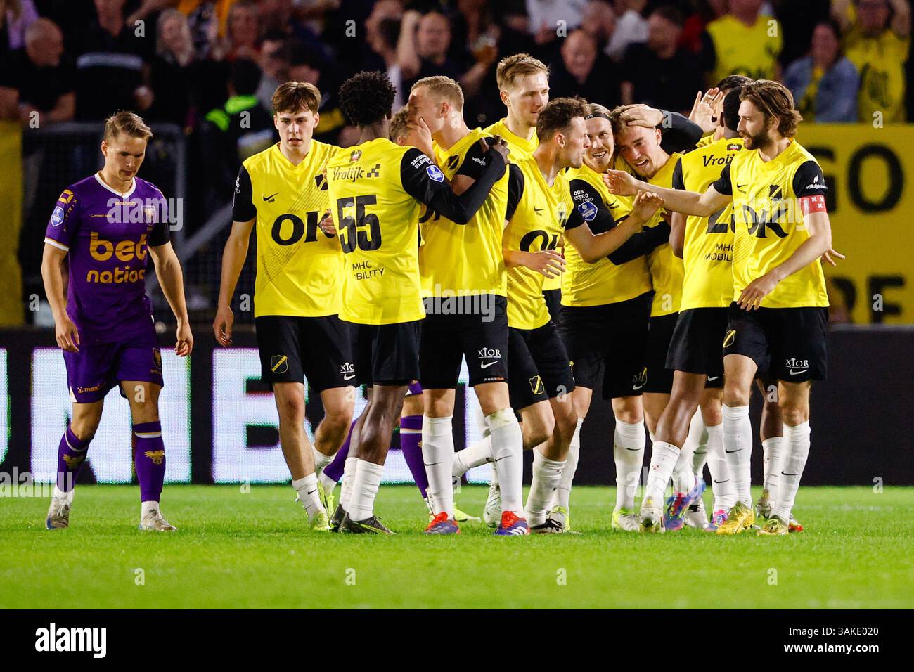 BREDA, NETHERLANDS - APRIL 12: Max Balard of NAC Breda celebrates after ...