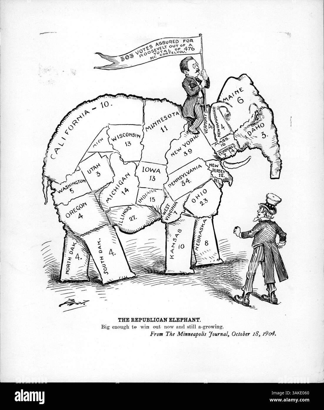 This political cartoon from the early 20th century features George ...