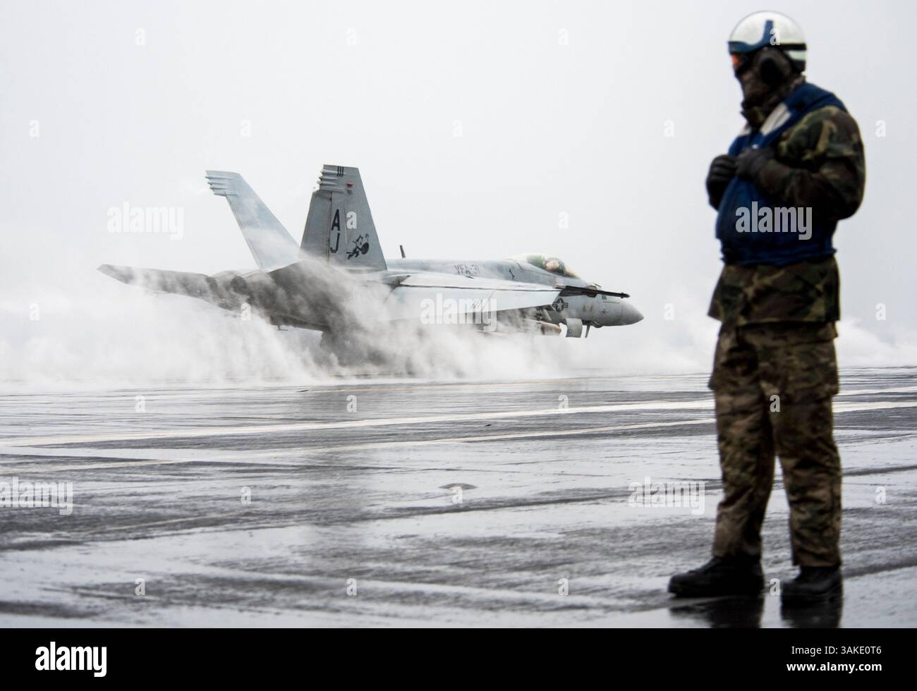 March 23, 2017 - At sea - A USN F/A-18E Super Hornet jet fighter ...