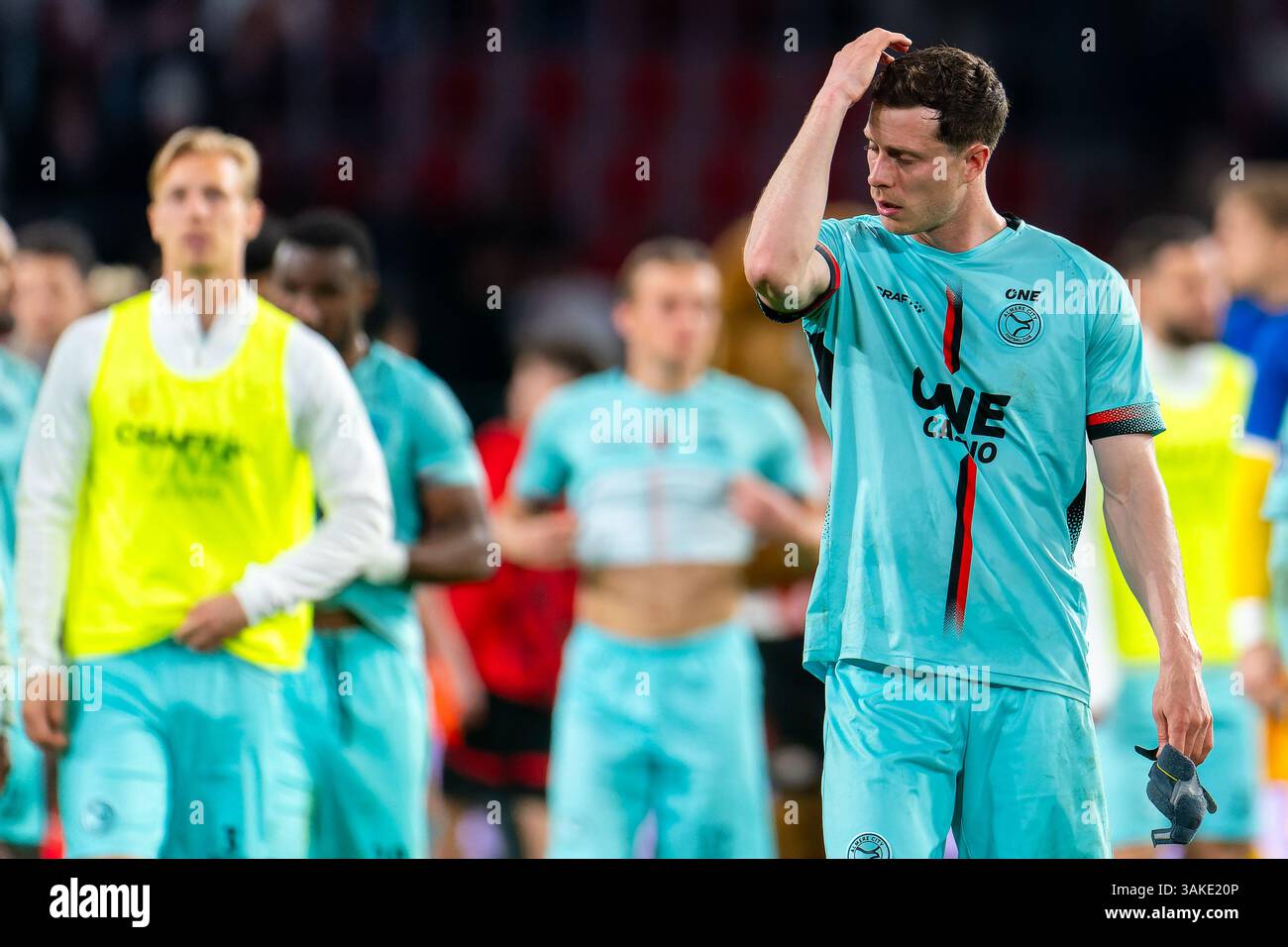 EINDHOVEN, NETHERLANDS - APRIL 12: James Lawrence of Almere City FC ...