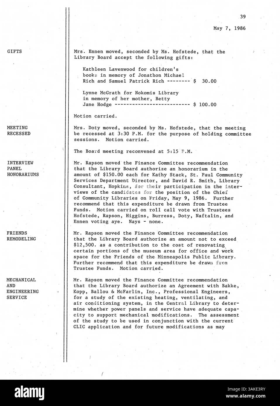These meeting minutes from 1986 provide an overview of the Minneapolis ...