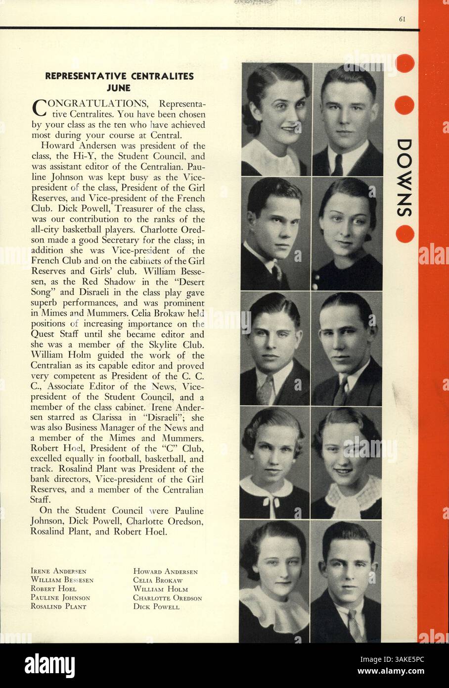 The 1934 Centralian yearbook documents the student body, faculty, athletics, and school events ...